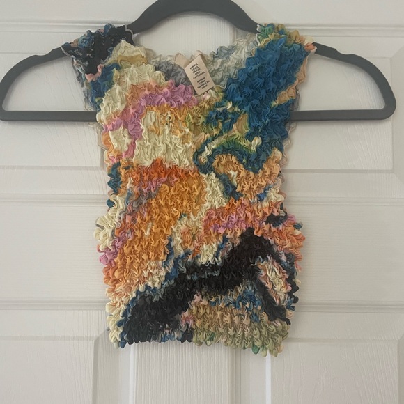 H&M | Tops | Hm Multicolor Popcorn Cropped Tank Top | Poshmark